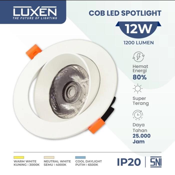 Jual Lampu Spotlight LED COB 12 watt 12W Ajustable InBow Luxen - Putih ...
