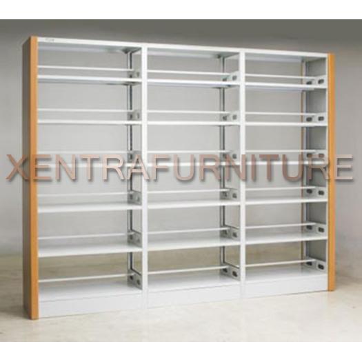 Jual Rak Perpustakaan Besi Lemari Rak Buku 2 Muka 3 Baris 6 Kolom ...