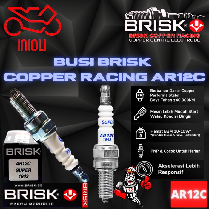 Jual BUSI RACING BRISK COPPER AR12C ORIGINAL HONDA YAMAHA VESPA SUZUKI ...