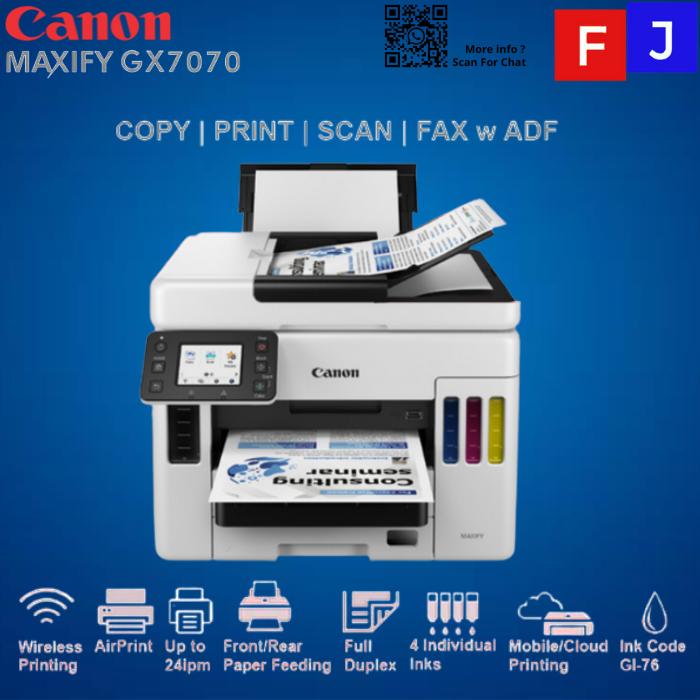Jual Canon Maxify GX 7070 - Multifunction Inkjet Printer Color All in ...