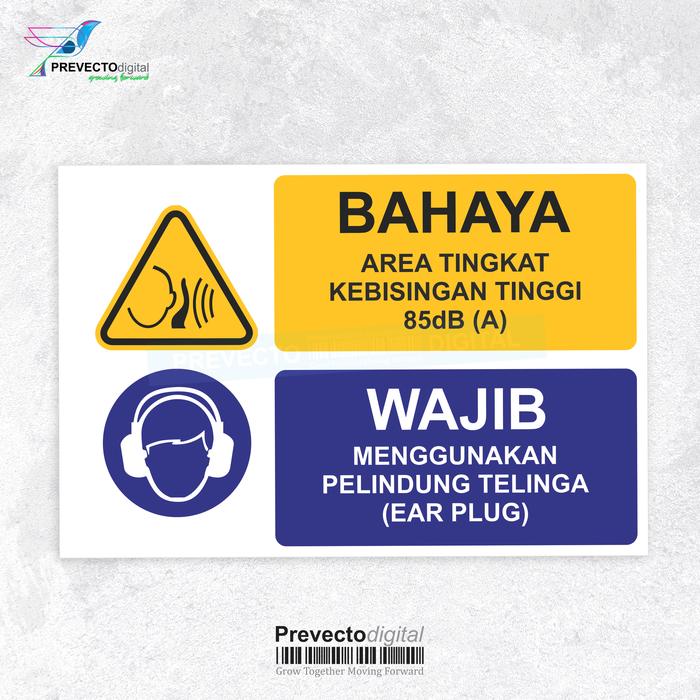 Jual Sticker Safety Sign K3 ANSI Rambu Area Tingkat Kebisingan Tinggi ...