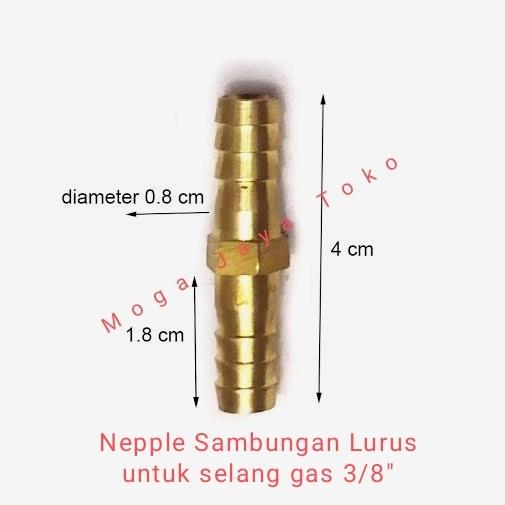 Jual Nepple Sambungan Lurus (Kuningan) untuk Selang Gas 3/8" - Jakarta ...