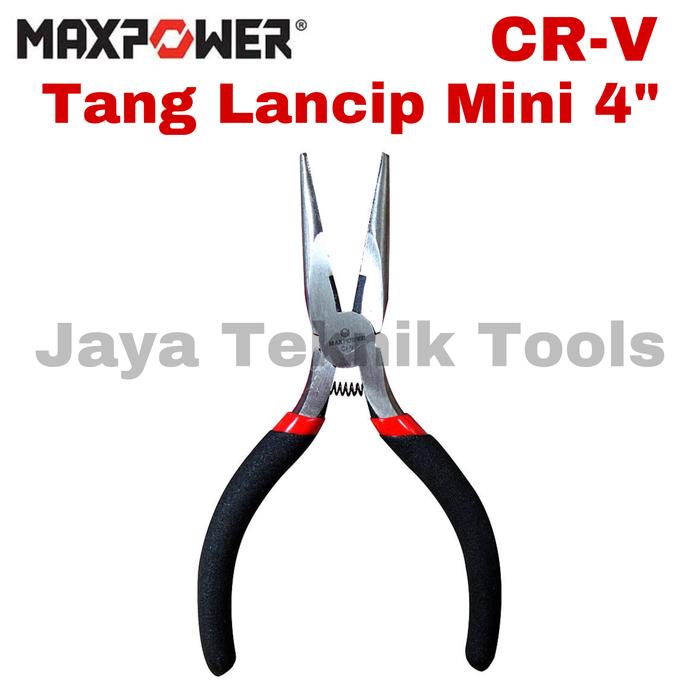 Jual Tang Mini Lancip 4.5" inch 10 cm Maxpower Long Nose Plier Kecil ...