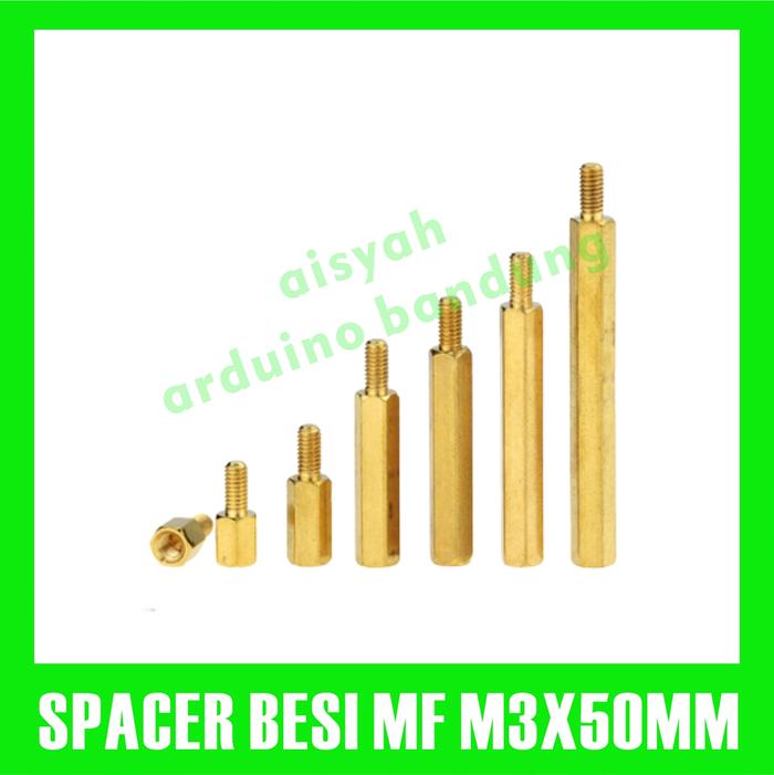 Promo SPACER BESI 3MM HIGH 50MM KUNINGAN MALE FEMALE SPACER PANJANG 5 ...