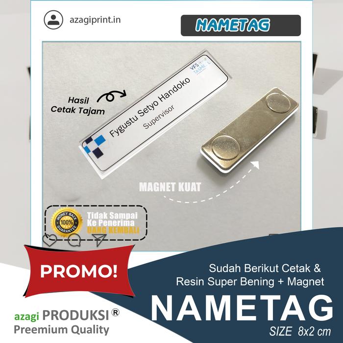 Jual NameTag Magnet / Papan Nama Dada Premium Akrilik Putih [PROMO ...