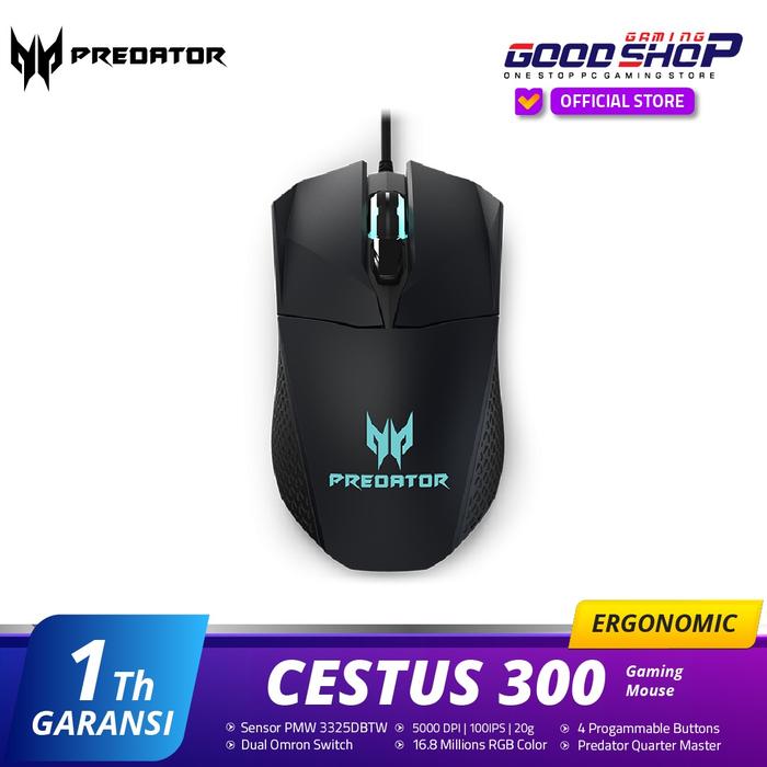 Promo Acer Predator Cestus 300 Ergonomic USB Wired - PMW710 - Gaming ...