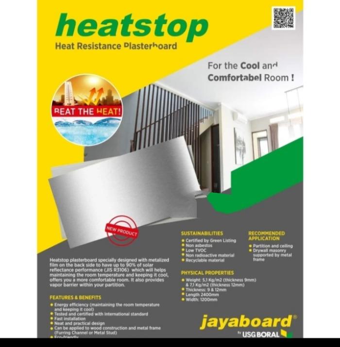 Jual PAPAN GYPSUM JAYABOARD HEATSTOP 9MM 1200 x 2400 - Kab. Tangerang ...