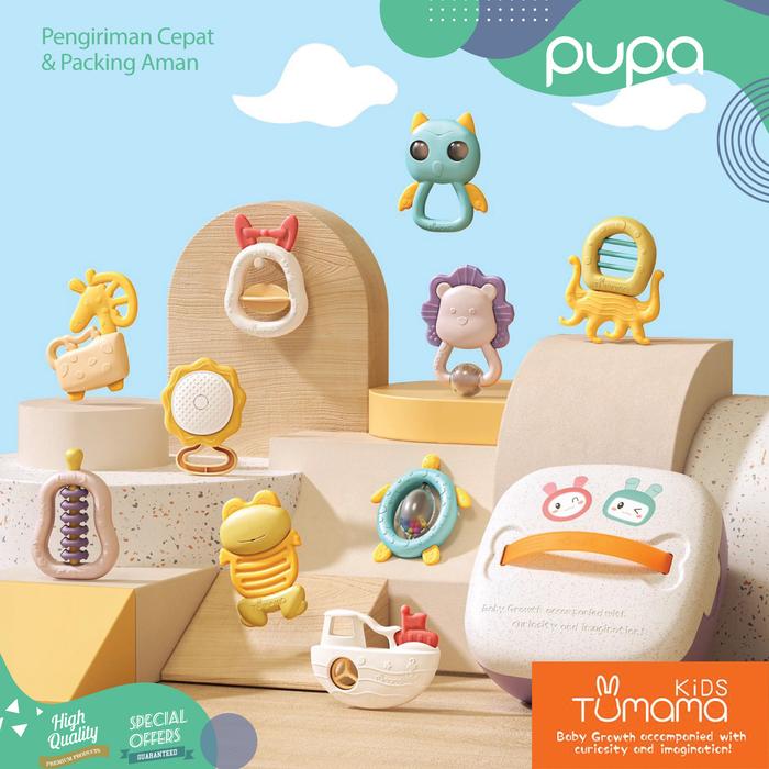 Jual PUPA X TUMAMA Baby Rattle Teether 10 in 1 + Box Gigitan Bayi Anak ...