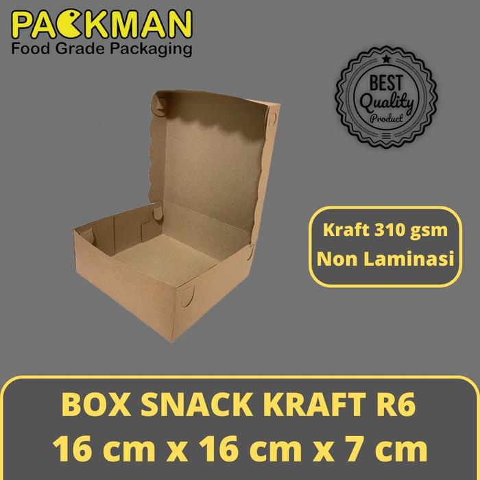 Jual BOX SNACK KRAFT R6 / DUS KUE 16x16 / KOTAK CAKE JAJANAN ROTI - NON ...
