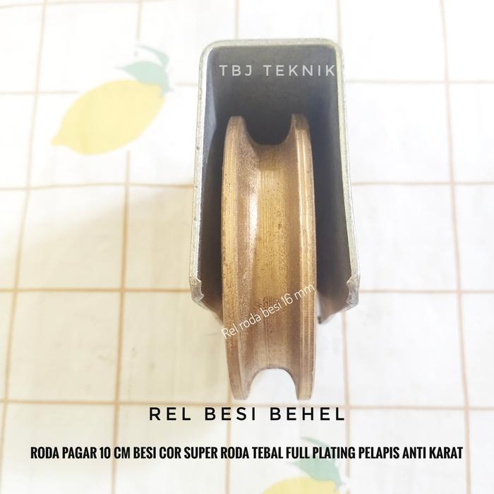 Jual roda pagar 10 cm besi cor super roda tebal full plating anti karat ...