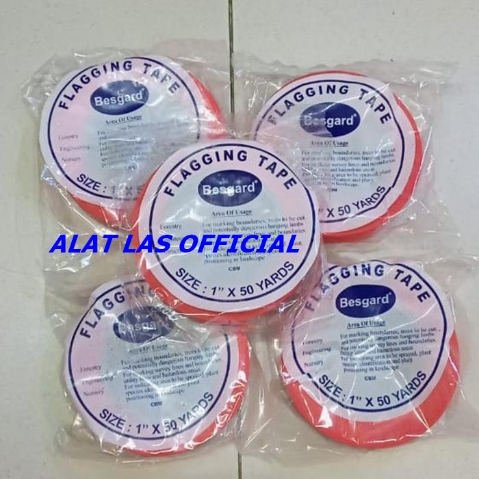 Jual Flagging Tape Besgard 1 x 50 Mtr / Pita Survey Besgard - Merah - Jakarta Barat - Alat Las ...