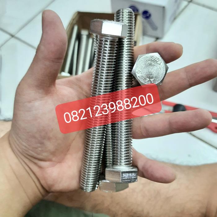 Jual Baut mur ss m10 x 80 baut stainless 304 baut 10x80 kunci 17 THE A2 ...