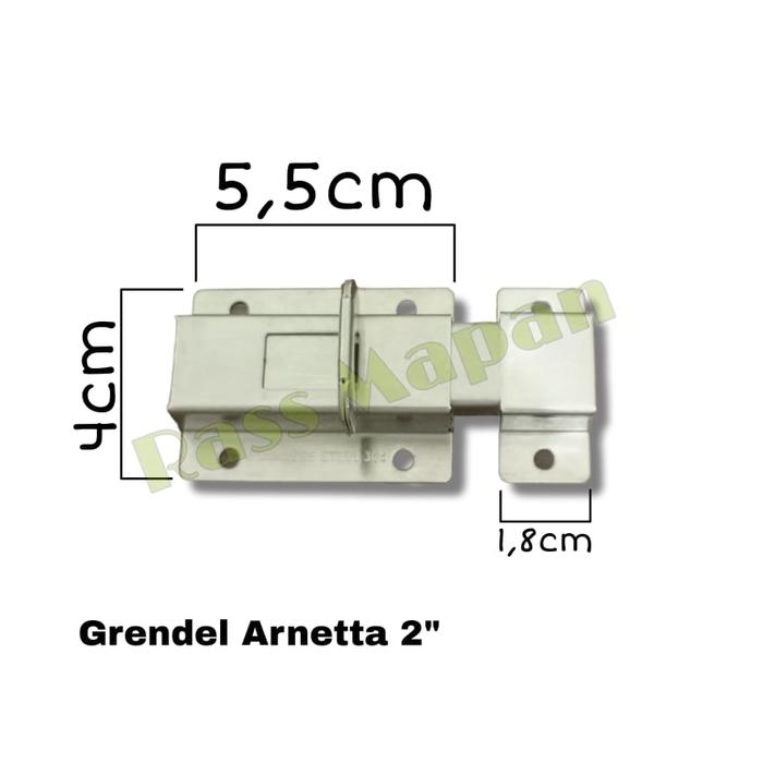 Jual Grendel Kotak Pintu Kamar Mandi Bolt Stainless Steel - Arnetta 2 ...