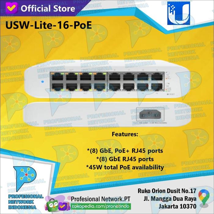 Promo Ubiquiti USW-Lite-16-PoE Switch Lite 16 PoE Cicil 0% 3x - Jakarta ...