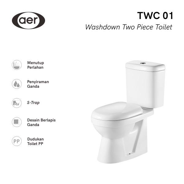 Jual AER Toilet Seat / Kloset Duduk TWC 01 / Closet TWC01 RI: 37 Dual ...