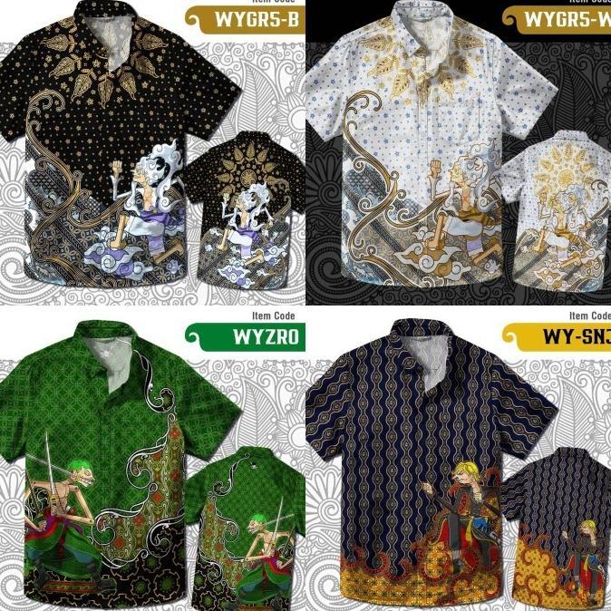 Jual KEMEJA BATIK ANIME ONE PIECE WAYANG EDITION UNIK LUFFY NIKA ZORO ...