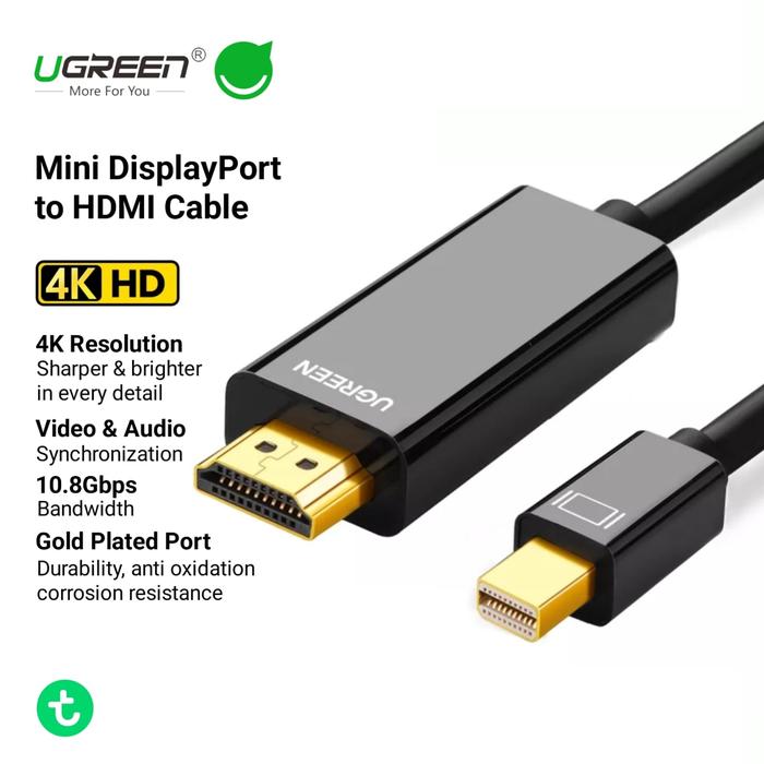 Jual Ugreen Kabel Mini DisplayPort Display Port Thunderbolt to HDMI 4K ...