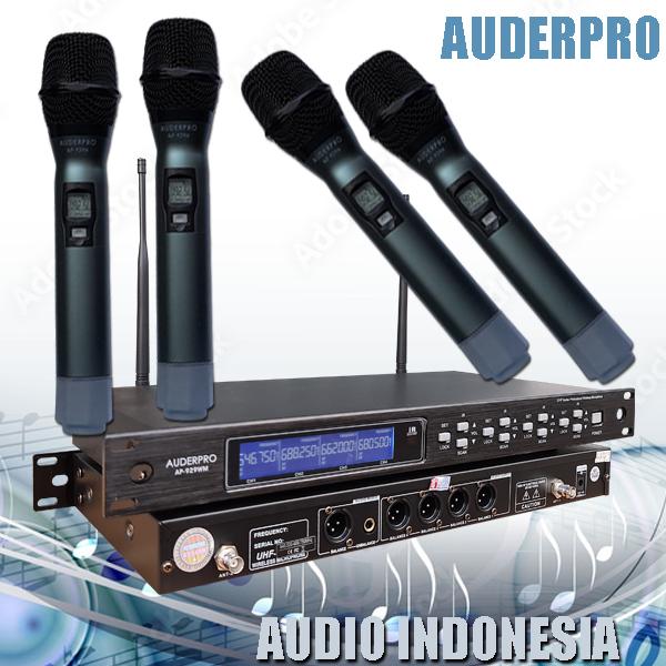 Jual MICROPHONE WIRELESS DIGITAL AUDERPRO AP-929WM-4H 4 MIC GENGGAM ...