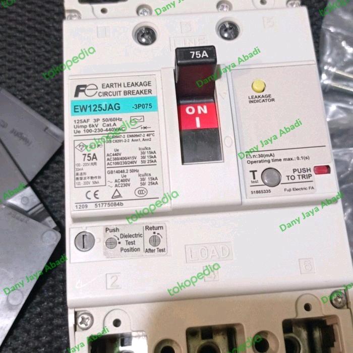 Jual elcb fuji EW125JAG 3P 75A 30mA 100-230-440V - Jakarta Pusat - Dany Jaya Abadi | Tokopedia