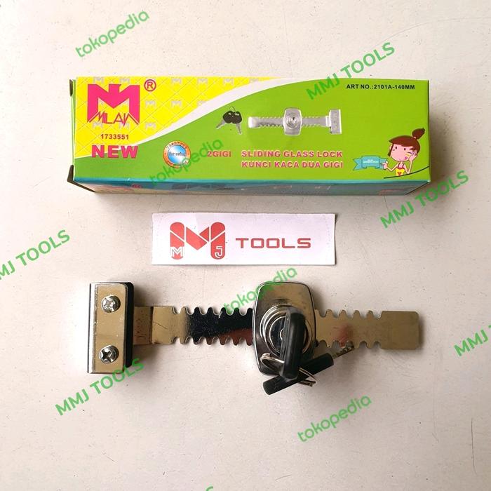 Jual Kunci Kaca Milan 2 Gigi - Kunci Etalase Milan - Sliding Glass Lock ...
