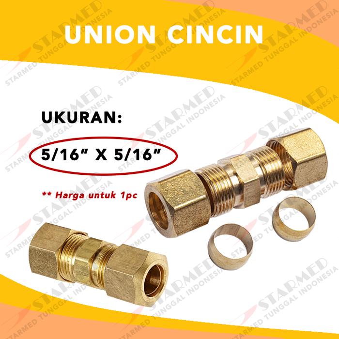 Jual Union Compression Fitting - Union Cincin Pipa Tembaga 5/16" (8MM ...