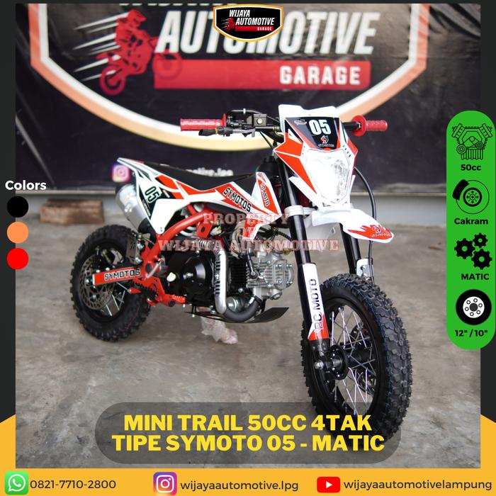Jual MOTOR MINI TRAIL PC MOTO SYMOTO 50cc 4 tak matic PC-05 ban ring 10 ...