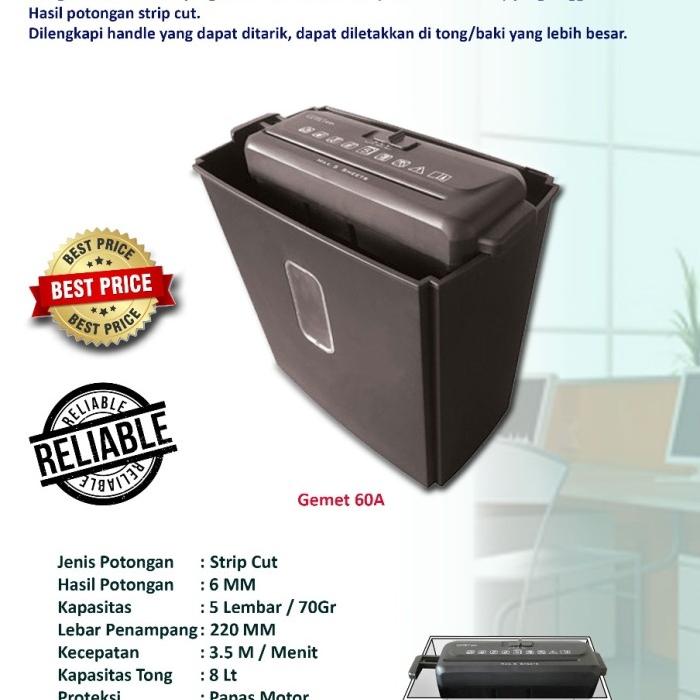 Jual Mesin Penghancur Dokumen Kertas Strip Cut Small Size Gemet 60A ...