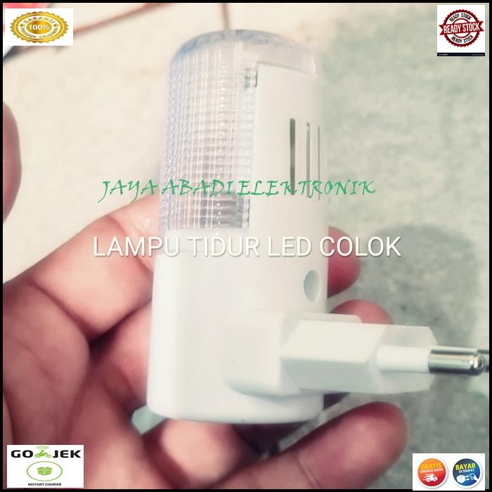 Jual J414 ORIGINAL LAMPU TIDUR COLOK LED PUTIH KONTAK LISTRIK PORTABLE ...