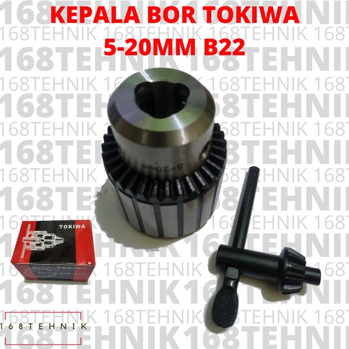 Jual KEPALA BOR 20MM B22 DRILL CHUCK 5-20MM B22 TOKIWA / CHUCK BOR 20MM ...
