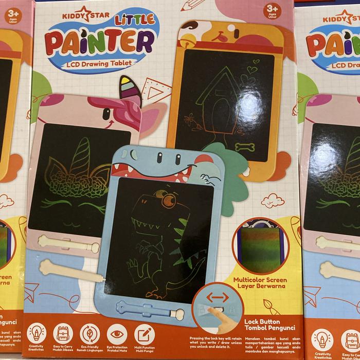Jual Kiddy Star Little Painter LCD Drawing Tablet Multicolour Screen ...