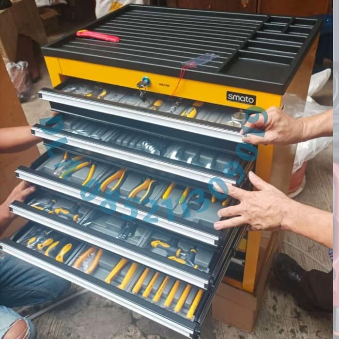Jual Tool kit Cabinet + Kunci sock set 221 pcs 7 laci smato tool box roller - Jakarta Barat ...