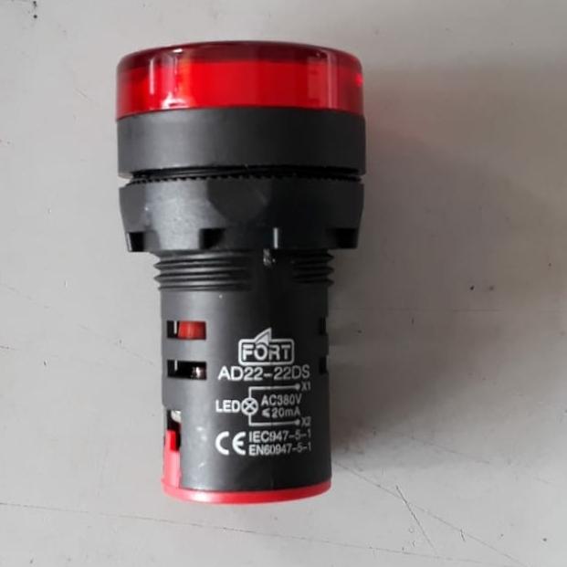 Jual Pilot Lamp 22mm LED 380VAC Type AD22-22DS Fort Merah Kuning Hijau ...