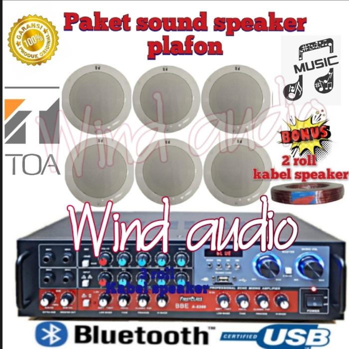 Jual PAKET SOUND INDOOR SPEAKER PLAFON CEILING TOA ORIGINAL ISI 6 ...