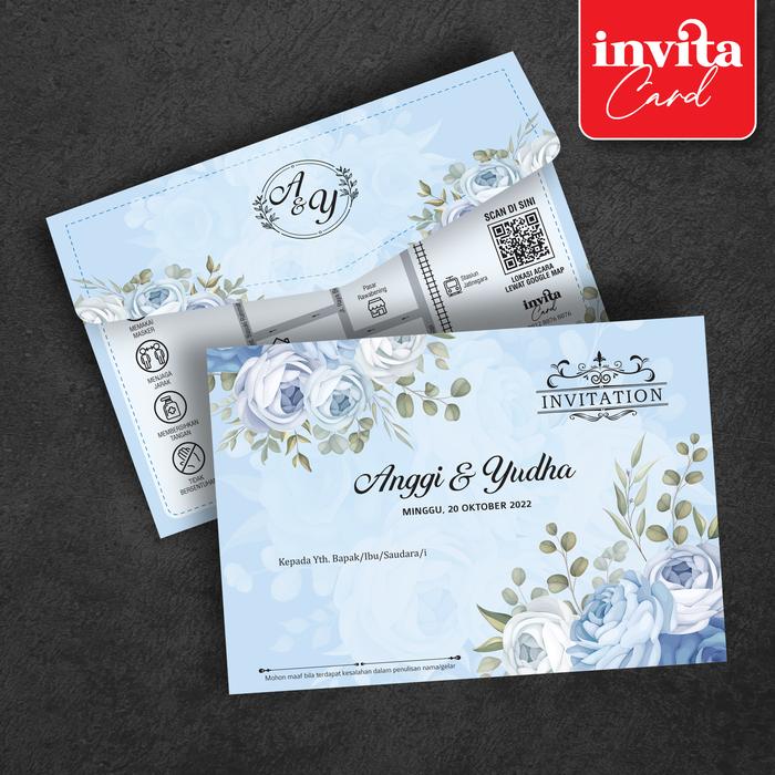 Jual Undangan Model Amplop Biru Manis TF5 - Jakarta Pusat - Invita card ...