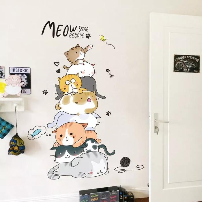 Jual Wallstiker Wall Sticker Dinding Premium Cat Kucing Dekorasi Kamar ...