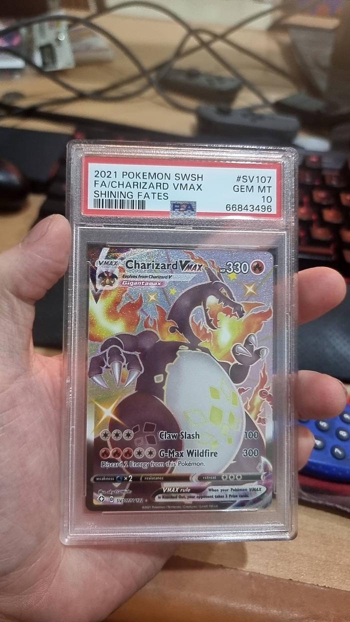 Jual Pokemon Charizard VMAX Shiny Full Art Shining Fates SV107 PSA 10 ...