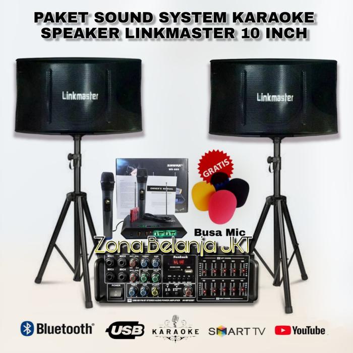 Jual Paket Karaoke rumah Link master 10 inch komplit sound system full ...