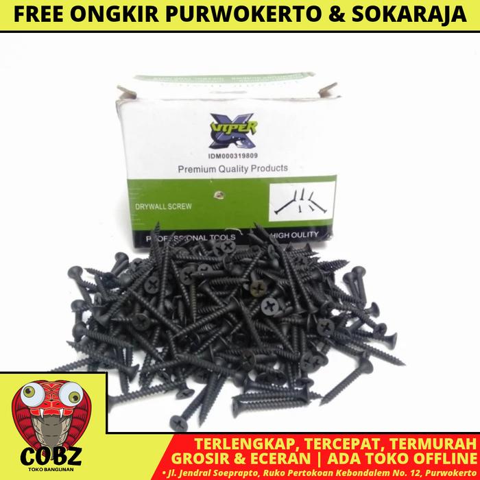 Jual #6 x 1 1/4 IN / VIPER Sekrup Gypsum Screw Plafon Board GRC Hitam ...