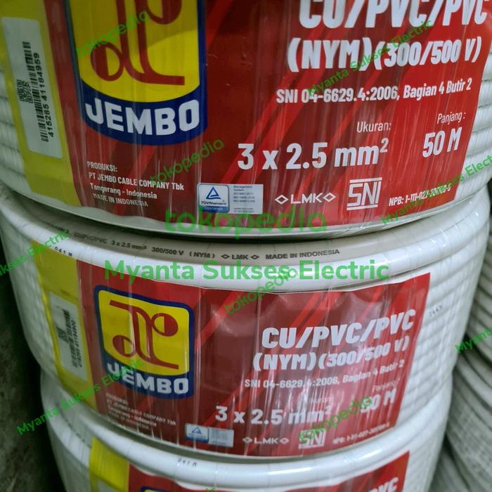Jual Kabel Listrik Tunggal NYM 3x2,5 3x2.5 mm JEMBO Roll 50m - Jakarta ...