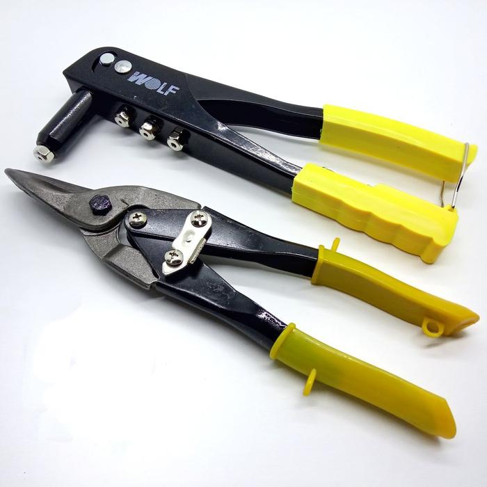 Jual paket tang rivet dan gunting baja ringan holo-tang rivet-ripet ...