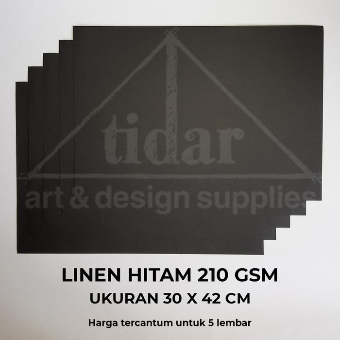 Jual Kertas Linen Hitam 210 gsm - Karton Tekstur Tebal Cover - 30 x 42 ...