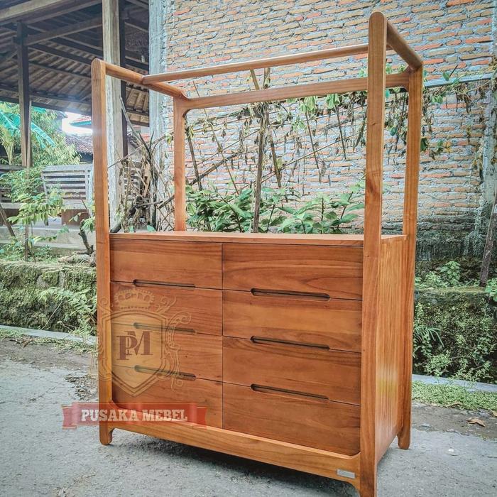 Jual meja rak laci serbaguna minimalis kayu jati, bufet laci,rak meja ...