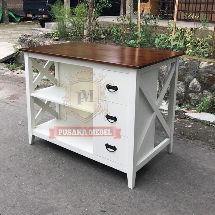 Jual meja kichen island table stacking, meja dapur island, meja rak ...