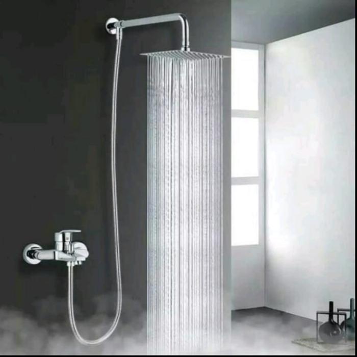 Jual paket shower dinding 8 inchi tanpa bobok dan kran panas dingin ...
