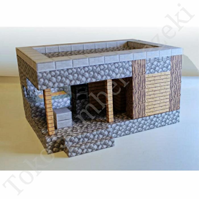 Jual Minecraft Rumah Diy Papercraft Gedung Goa Bangunan Gua Paper Craft ...