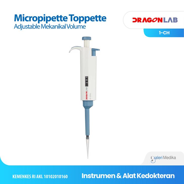 Jual DRAGONLAB Micropipette Toppette Mikropipet Adjustable Mekanikal ...