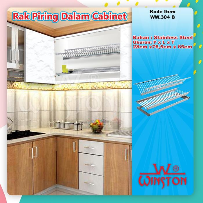 Jual Rak Piring Gantung Stainless Winston 80 Cm WW 304B for Kitchen ...