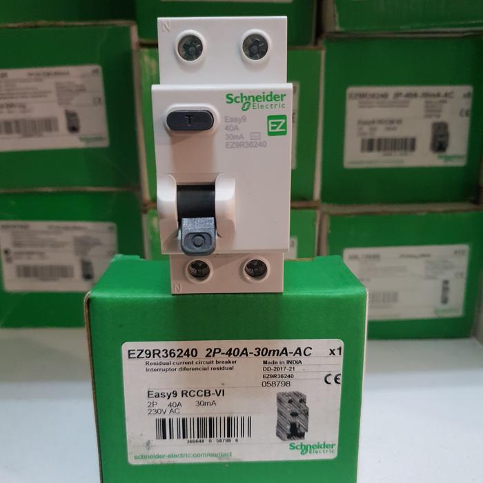 Jual ELCB/RCCB Scneider Easy9 2P 40A 30mA AC EZ9R36240 Original ...