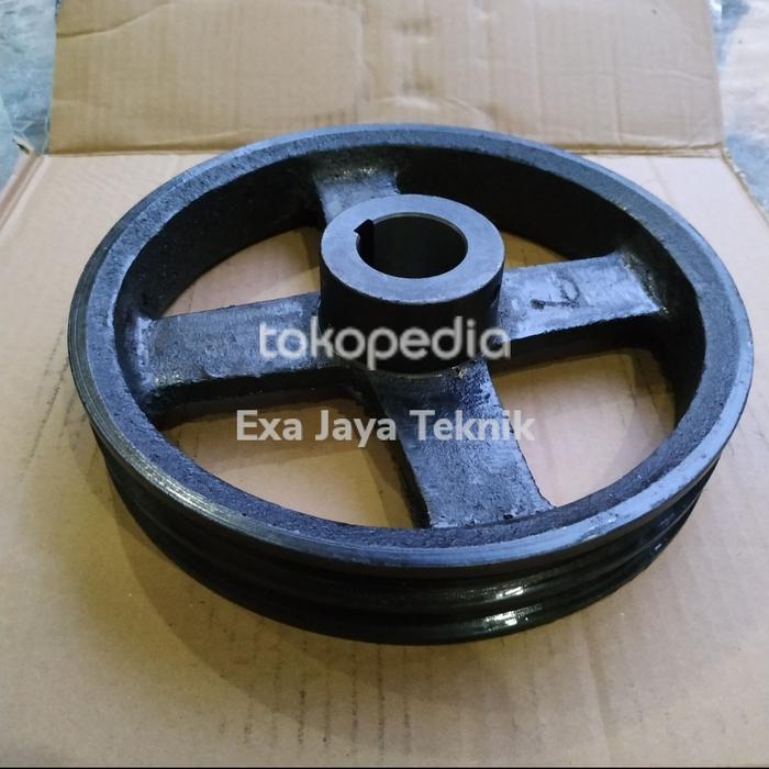 Jual Pulley pully B2 - 8 inch as 28 30 32 38 40 mm pully besi cor - as ...