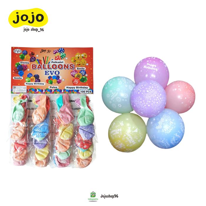 Jual Balon Ulang Tahun Balon Ultah Latex Tebal EVO Display BM-91 HBD ...
